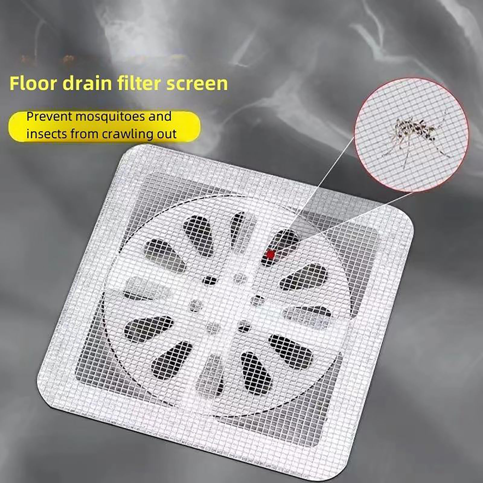 30 Pack Disposable Hair Drain Stickers, 4" X 4" Disposable Shower Drain Cover Hair Catcher, 2024 New Square Shower Drain Mesh Sticker, Bathroom, Laundry, Bathtub, Kitchen, Sink