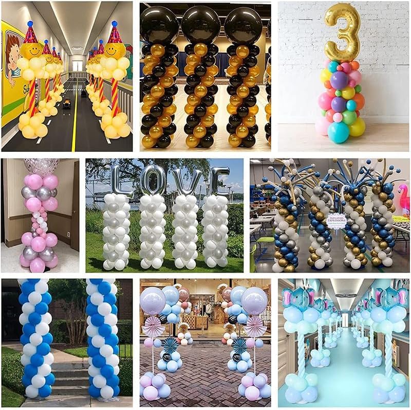 Balloon Column Stand Set of 2, 7ft Metal Telescopic Pillar Balloon Arch Stand, Adjustable Metal Balloon column for Birthday Party, Wedding and Graduation Party, Baby Shower