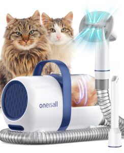 oneisall cat vacuum brush for shedding grooming, low-noise pet grooming vacuum for cats long short haired, cat grooming brush for loose fur and undercoat, pet hair removal between seasons