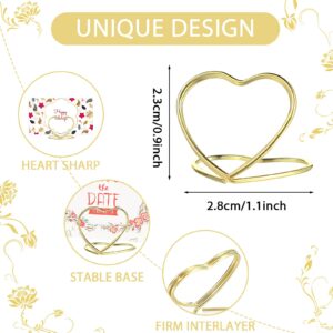 Tucnoeu 30Pcs Photo Holders for Tables Gold Heart Table Number Holder Perfect for Centerpieces, Wedding Receptions, Parties, Birthdays