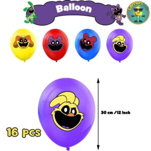 Lemoneon Cute Animals Birthday Decorations Party Supplies Kids Party Favors 2024 Decorative Horror Game Characters with Banner Cupcake Toppers Balloons