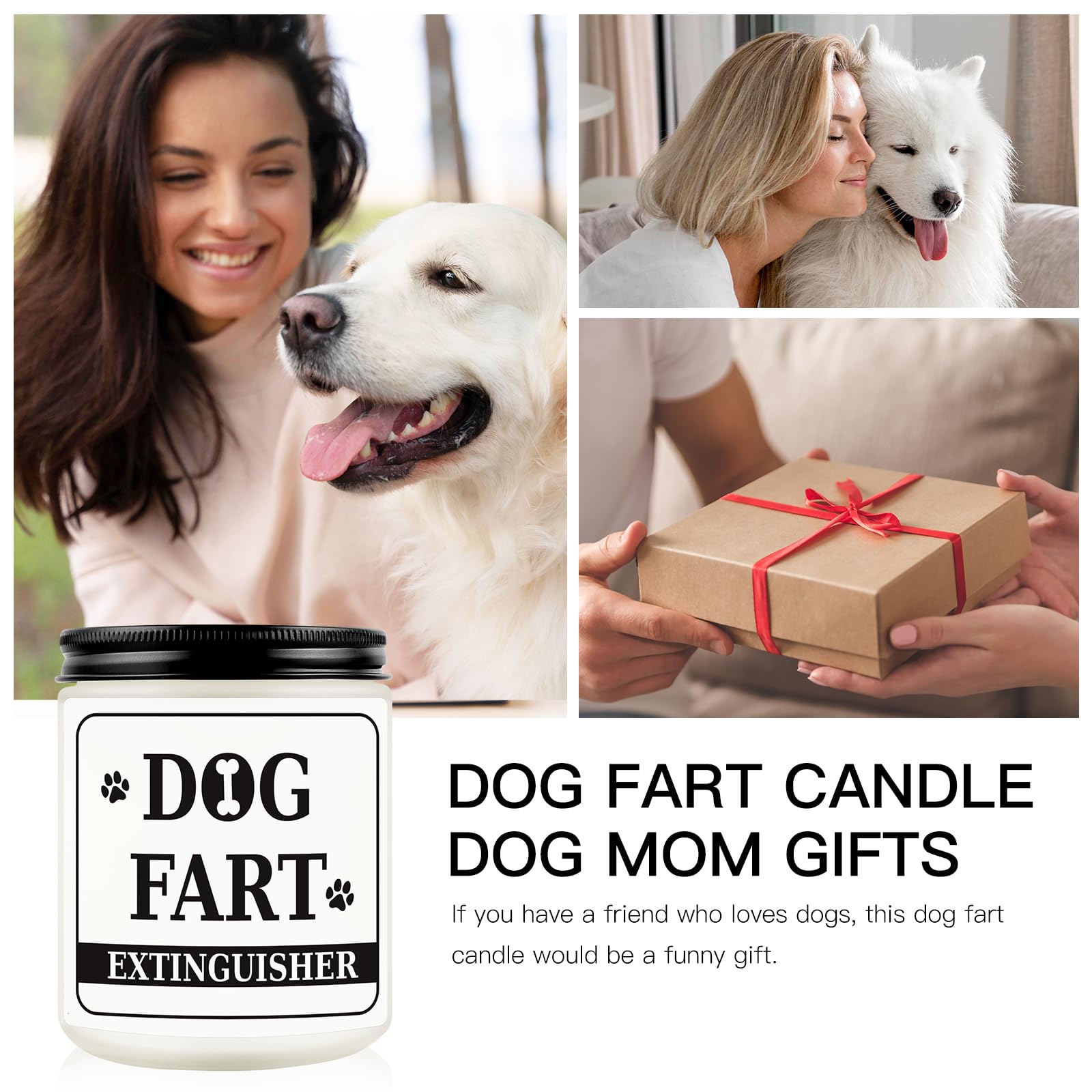 Dog Mom Gifts for Women, Dog Fart Candle, to Dog Lovers Gifts for Women, Dog Decor, Dog Memorial Gifts, Funny Birthday Gifts for Mom Dad Sister Wife Friends, Novelty Gifts Cool Gifts for Dog Lovers