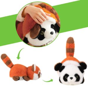 COKEYIOG Red Panda and Panda Stuffed Animal,2 in 1 Panda Plush 8.7in Cute Sensory Fidget Stuffed Animals Soft Red Panda Pillow Toy for Kids Adults Girls Boys