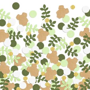 letjolt green confetti baby shower paper short-sleeve bodysuits scatter golden leaves table decoration gender reveal birthday confetti 150 pcs