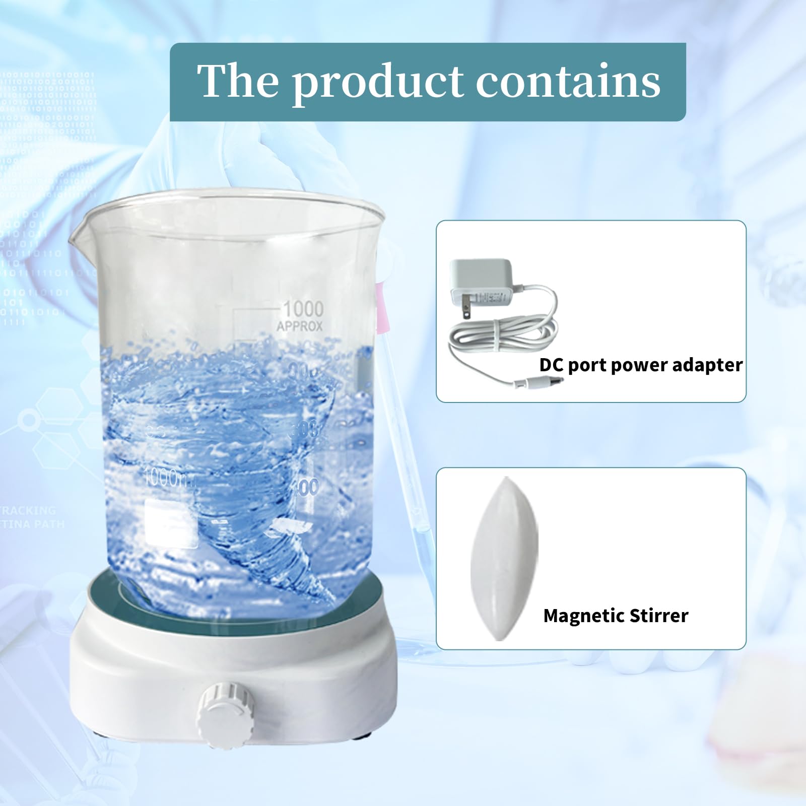 LAB FOUAVE Magnetic Stirrer 200-3500rpm，Maximum stirring capacity 3000ml，Suitable for schools, work, or experimental projects，Laboratory Mini Magnetic Mixer Stirrer(No Heating)