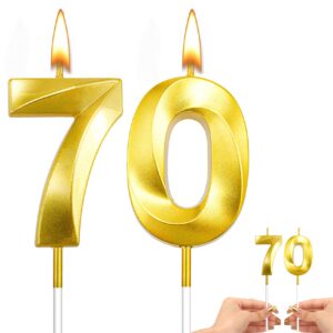 70th birthday candles happy 70th birthday cake topper 70th birthday decorations for women gold number candles birthday candles numbers velas de cumpleaños 70th birthday decorations men gold candles