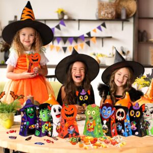 Halloween Treat Boxes Bulk-54pcs Halloween Goodies Candy Boxes with Window, Halloween Party Favors Candy Boxes Pack, Trick or Treat Cookies Box Gift Bags Set, Non-candy Treat Gift Boxes Bulk 9 Designs