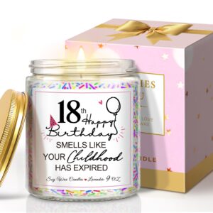 18th birthday gifts for her, happy18th birthday candle with sprinkles, unique birthday gifts for girls women sister best friends daughter bestie turning 18 birthday present