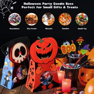 Halloween Treat Boxes Bulk-54pcs Halloween Goodies Candy Boxes with Window, Halloween Party Favors Candy Boxes Pack, Trick or Treat Cookies Box Gift Bags Set, Non-candy Treat Gift Boxes Bulk 9 Designs