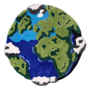 taikoory earth rug world map rug - moss rug science rug circle rug for classroom kids rug, cute bath mat machine washable area rugs for bedroom aesthetic bathroom small round rug (32" x 32")