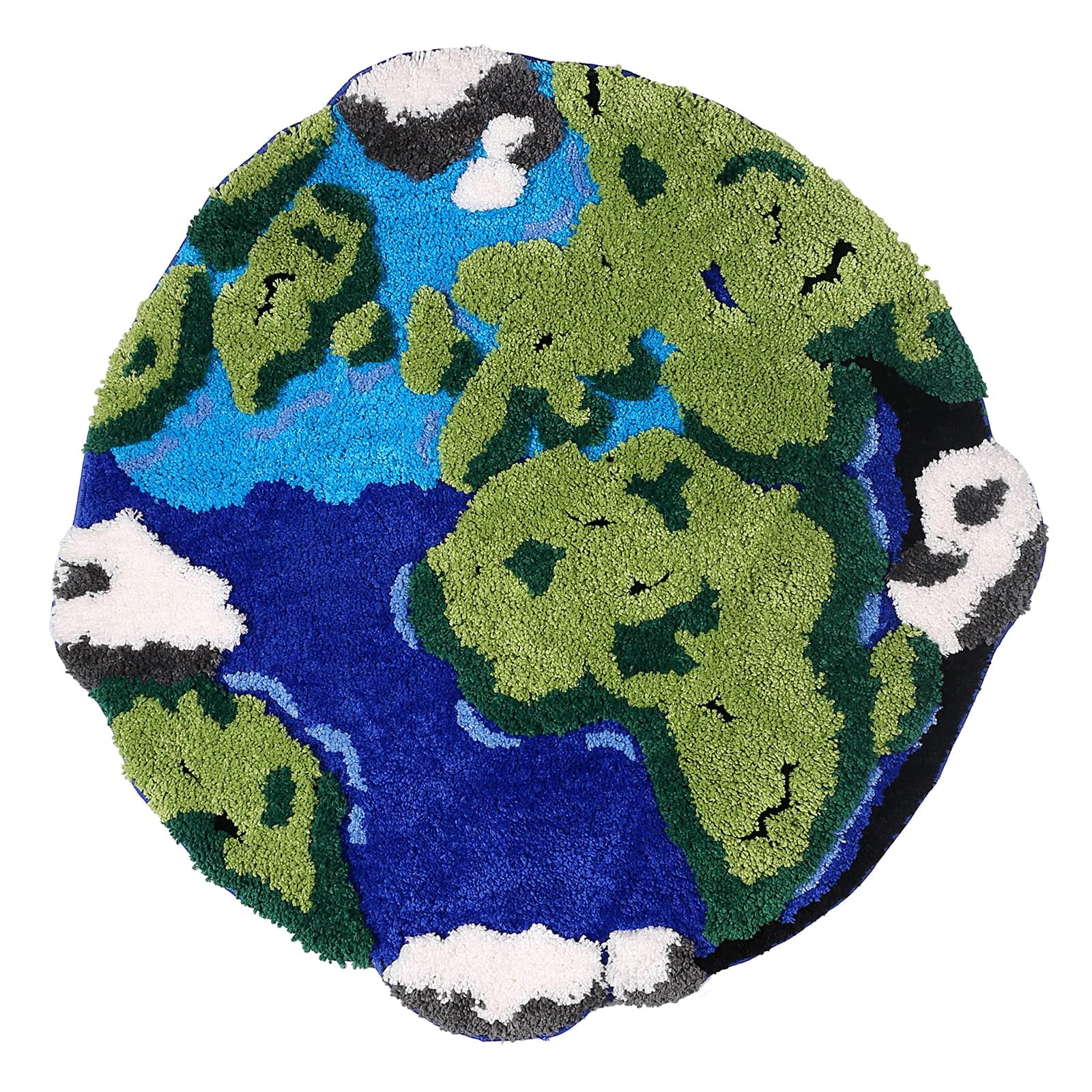 Taikoory Earth Rug World Map Rug - Moss Rug Science Rug Circle Rug for Classroom Kids Rug, Cute Bath Mat Machine Washable Area Rugs for Bedroom Aesthetic Bathroom Small Round Rug (32" x 32")