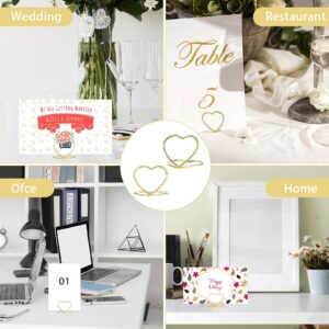 Tucnoeu 30Pcs Photo Holders for Tables Gold Heart Table Number Holder Perfect for Centerpieces, Wedding Receptions, Parties, Birthdays