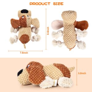 IOKHEIRA Interactive Squeaky Dog Toys Sturdy Plush Toy for Aggressive Chewers Large Dog Toys with Squeaker and Crinkle Material Tug of War Dog Toys