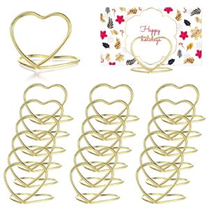 tucnoeu 30pcs photo holders for tables gold heart table number holder perfect for centerpieces, wedding receptions, parties, birthdays