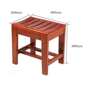 Elderly Bath Stool, Bathroom Bench Stool,Bathtub Shower Chair Bath Bench Wooden Stool Step,Small Footstool Bench Plant Stand Fishing Wood Stools Waterproof Non-Slip Shower Stool For Kitchen Offic