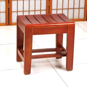 Elderly Bath Stool, Bathroom Bench Stool,Bathtub Shower Chair Bath Bench Wooden Stool Step,Small Footstool Bench Plant Stand Fishing Wood Stools Waterproof Non-Slip Shower Stool For Kitchen Offic