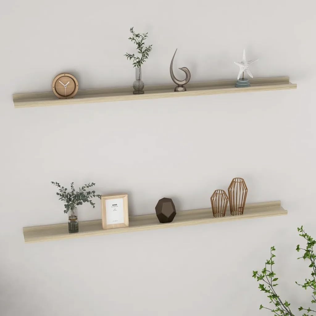 HFERTW Floating Shelves Wall Mounted Set of 2, Modern Shelves for Bedroom, Nursery Shelves, Display Picture Ledge Shelf for Wall Decor Living Room Bathroom Kitchen