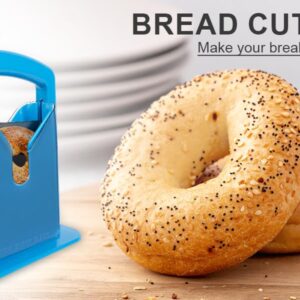 Bagel Slicer, Perfect for Bagels, Bagel Cutter Stainless Steel, Blue