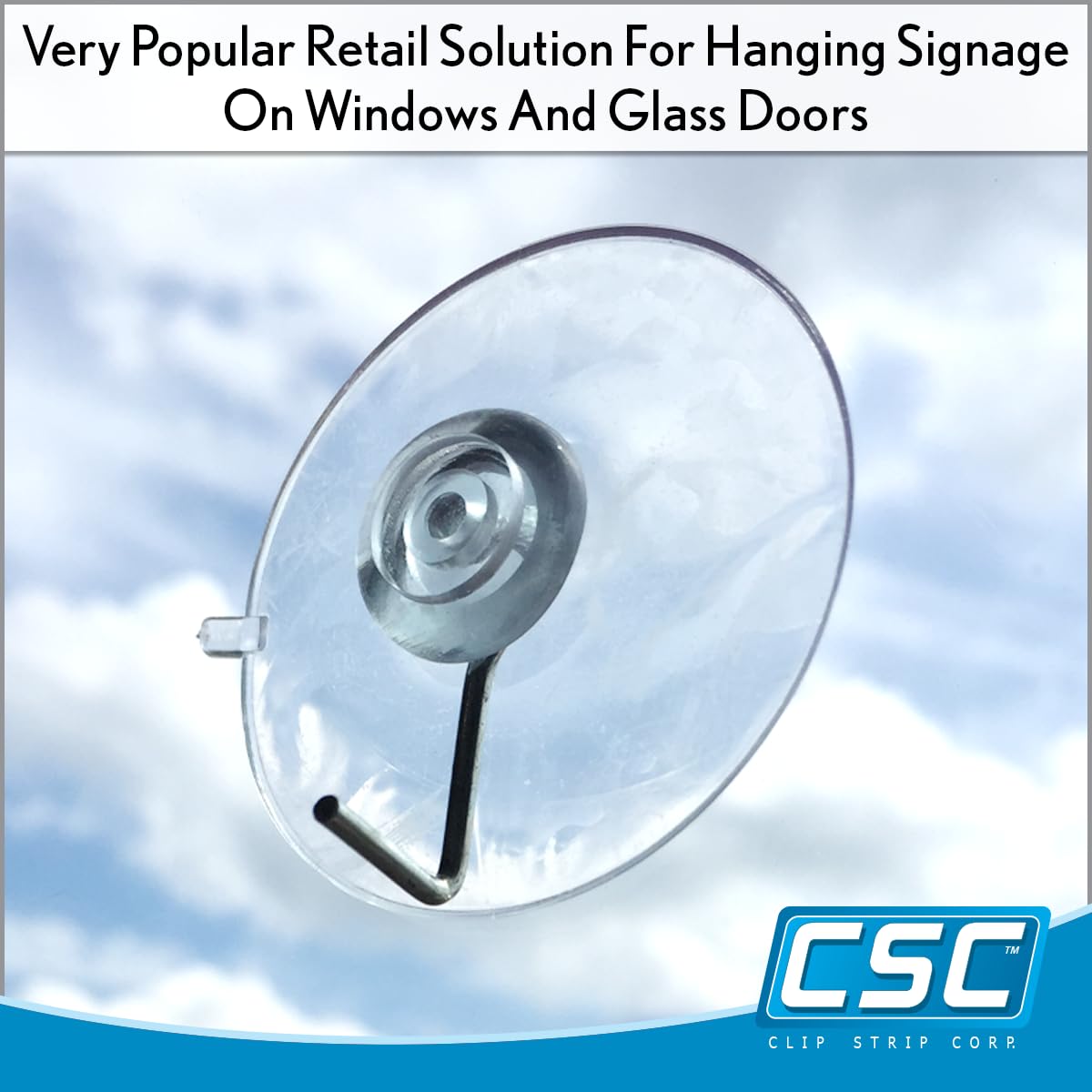 Clip Strip 25 Pack Suction Cup Hooks, 1.75" Diameter Clear PVC Suction Cups with Stainless Steel Hooks for Hanging on Glass, Window, Decor, Shower, Bathroom