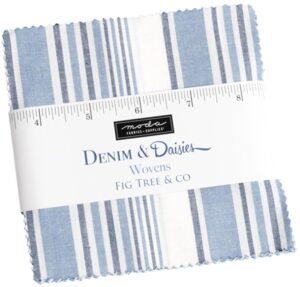 denim & daisies wovens charm pack by joanna figueroa; 42-5" precut fabric quilt squares