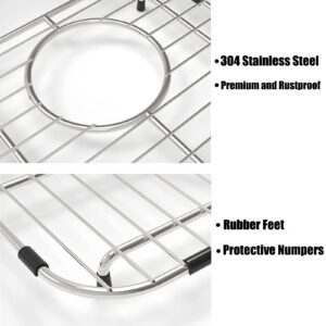 Orgneas Sink Protectors for Kitchen Sink, Single Bowl Sink Bottom Grid 12.5"x10.5"x1.25", 304 Premium Stainless Steel Grid Insert Sink Grate Drying Rack Centered Drain, 1 Pack