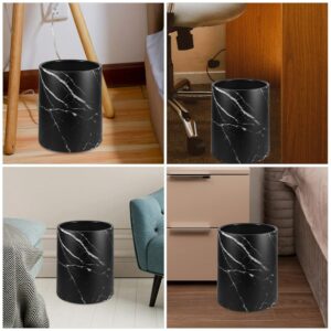 BESTOYARD Marble Trash Can 8L Round Garbage Bin Double Layer Waste Basket Container for Bathrooms Kitchens Home Office Hotel A