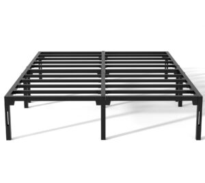 veni home 14 inch queen bed frame, heavy duty metal platform bed frame with dual center supports,no box spring needed,easy assembly