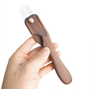 rillyrellow premium mini bread lame decoration, hand wooden crafted bread lame slashing tool, for dough scoring knife, cut patterns for sourdough bread slashing, black walnut (without blade)