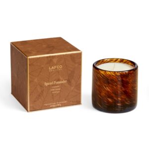 lafco new york 2024 holiday classic candle, spiced pomander - 6.5 oz - 50-hour burn time - reusable, hand blown glass vessel - made in the usa