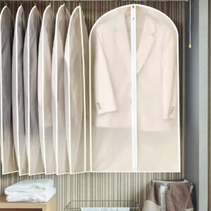 Clear Garment Bags for Hanging Clothes 12 Packs Suit Bags for Closet Storage Hanging Clothes Plastic Garment Bags Dress Bag for Suits, Coats 24'' x 40''