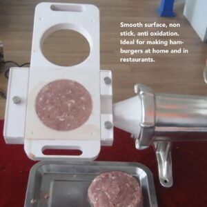 Hamburger Pressing Mould Maker, Auto Burger Patty Maker, 2 Holes Non Stick, Food Grinder Attachment and LEM Meat Grinders