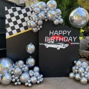 Awenztech 120pcs 5 inch Metallic Silver, small Chrome Silver Latex Balloons for Graduation Wedding Baby Shower Disco Birthday Party Decorations