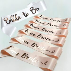 bluple 6 team bride sashes,1 bride to be sash,team bride, bachelorette party sash, wedding party gift for bridesmaids (7)