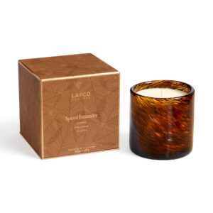 lafco new york 2024 holiday signature candle, spiced pomander - 15.5 oz - 90-hour burn time - reusable, hand blown glass vessel - made in the usa