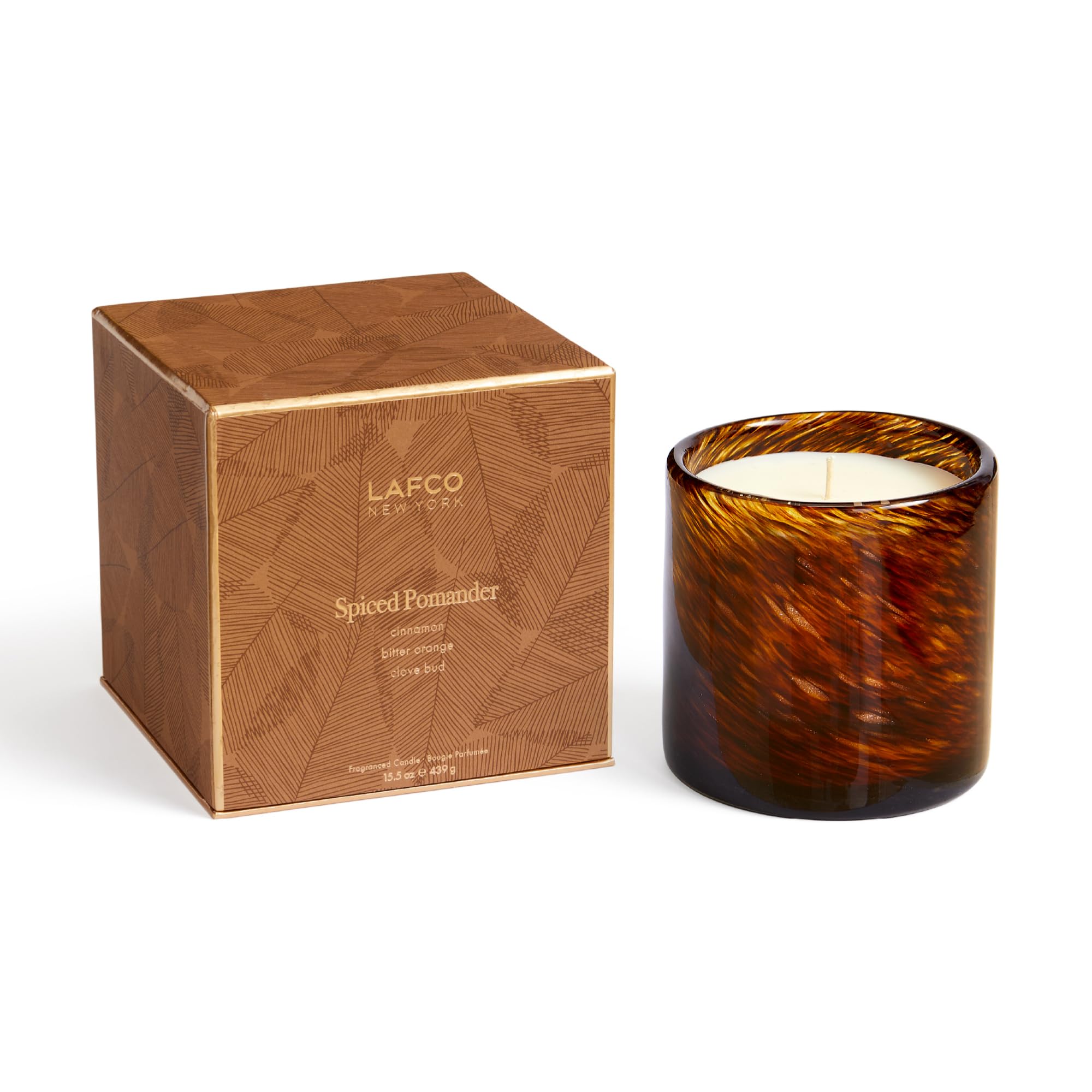 LAFCO New York 2024 Holiday Signature Candle, Spiced Pomander - 15.5 oz - 90-Hour Burn Time - Reusable, Hand Blown Glass Vessel - Made in The USA