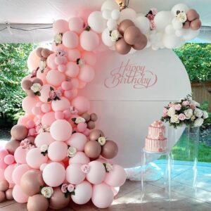 Awenztech Light Pink Balloons 12 inch, Pastel Pink Latex Balloons 50pcs Party Balloons for Graduation Bridal Baby Shower Gender Reveal Birthday Party Decorations