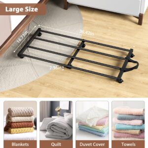 Mr IRONSTONE Lengthened Under Bed Storage with 6 Wheels, Rolling Underbed Storage with Handle, Metal Under the Bed Storage with High Load Capacity Up to 80LBS (2 Pack (36.42"x16.73"x2.36"))