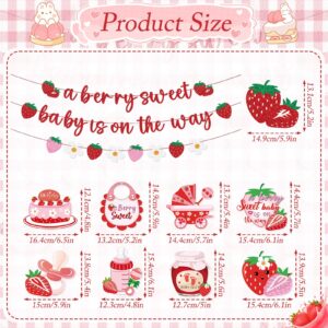 Refavor Strawberry Baby Shower Decorations - A Berry Sweet Baby Is on the Way Banner Decorations Cute Strawberry Shortcake Decorations Strawberry Sweet Baby Hanging Swirls Ceiling Decorations Girls