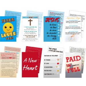 chiisong 160 pcs gospel tract card bulk plan of salvation cards pocket prayer holy postcards christian inspirational assorted bible verses bookmark for women men teens ministering tool gifts, 8 styles