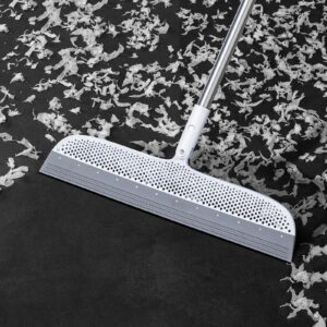 rubber broom squeegee broom for floor, 51.77'' long handle multifunction scraping silicone broom floor sweeper, pet hair remover magic broom for carpets, window, mirrors, rugs, hardwood, tile cleaning