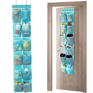 gomaji over the door hanging shoe organizer, 12 pockets, turquoise