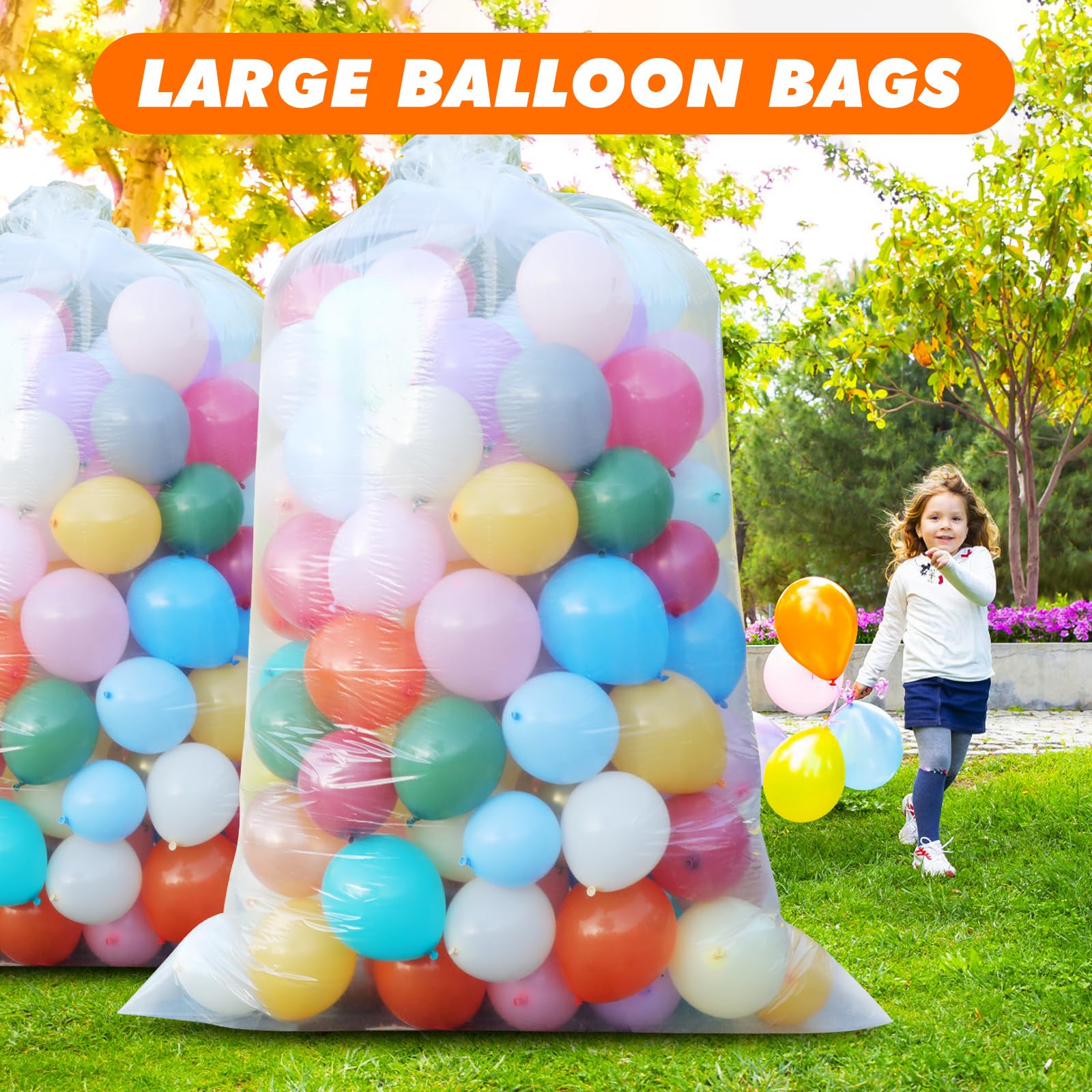 98.4 x 59 Inches Large Balloon Storage Bags,2PACK Balloon Bags for Transport Big Plastic Balloon Transport Bags,Clear Balloon Drop Bag (2)