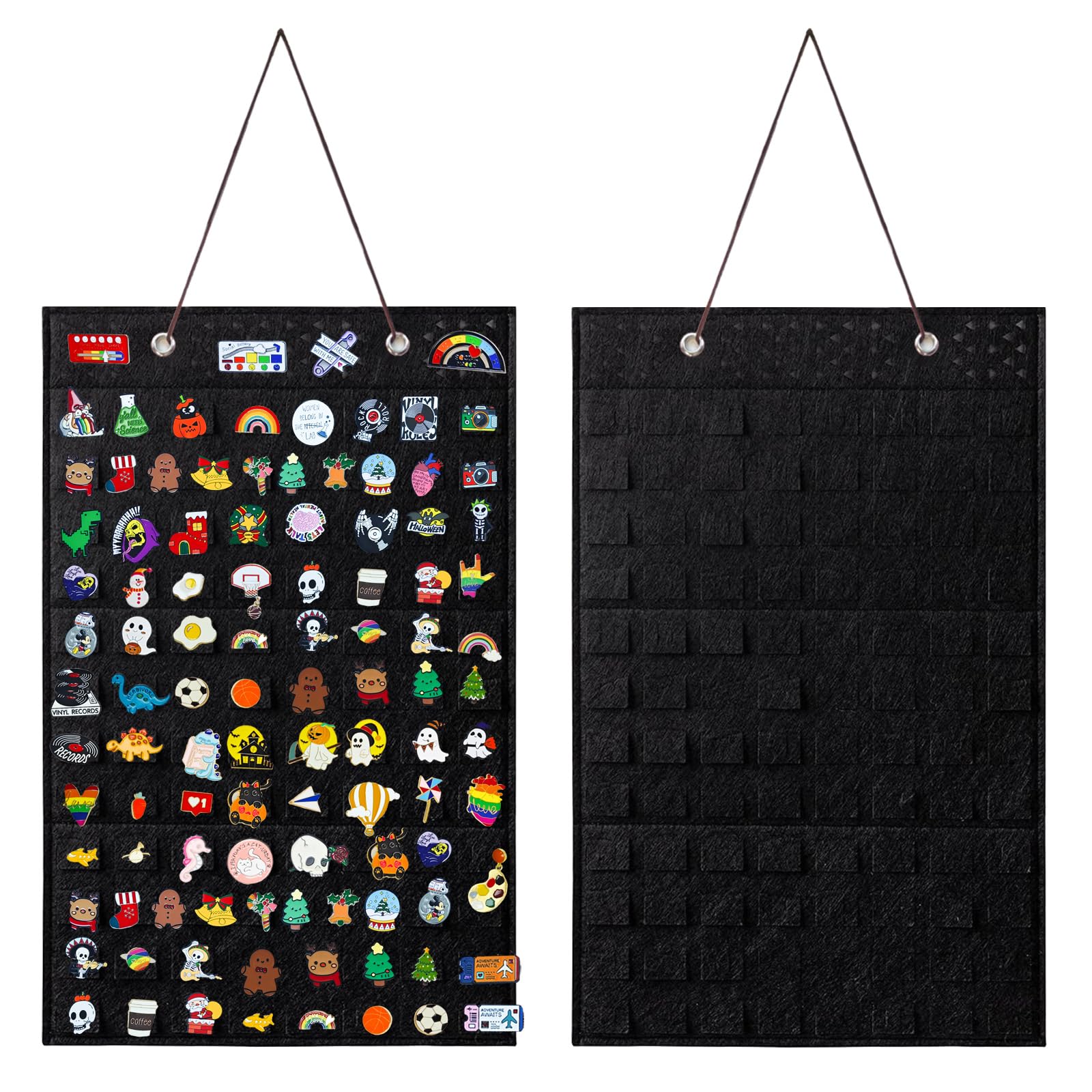 Collector Pin Board,Pin Collections Storage Holder,Enamel Pin Hanging Display Board,Pin Board For Pins Collection,Pin Holder Display For Wall,Enamel Pin Organizer Display Case(96 Slots,Black)