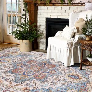 METAHOTS 8x10 Area Rugs for Bedroom, Washable Large Area Rugs Non-Slip and Non-Shedding, Boho & Vintage Area Rug for Living Room, Kitchen, Dining Room