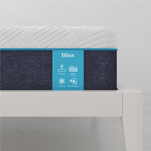 Signature Sleep Bliss 8 Inch Charcoal Cool Gel Memory Foam Mattress-in-a-Box, Medium-Firm, Certipur-US and Oeko-TEX, Queen