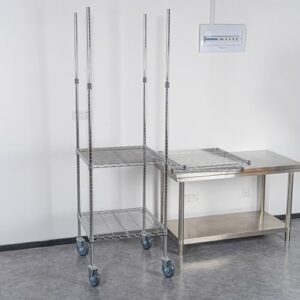 Restaurantware - SHELVING POSTS ONLY: RW Base 74 Inch Mobile Shelving Posts, 4 NSF Certified Chrome Shelving Poles - Shelves And Casters Sold Separately, Does Not Corrode, Steel Wire Shelving Poles