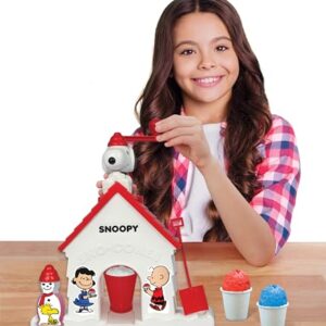 Snoopy SNO-Cone Machine, Snow Cone Shaved Ice Maker Ice Shaver, Snoopy House Shaped Shaved Ice Maker Comes with Fruit Punch Flavor Packet, Ages 6 and Up