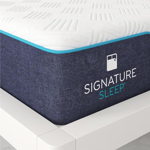 Signature Sleep Bliss 8 Inch Charcoal Cool Gel Memory Foam Mattress-in-a-Box, Medium-Firm, Certipur-US and Oeko-TEX, Queen