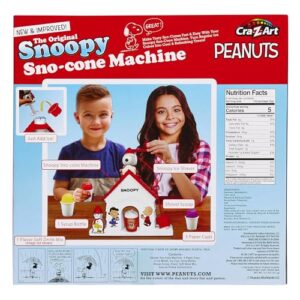 Snoopy SNO-Cone Machine, Snow Cone Shaved Ice Maker Ice Shaver, Snoopy House Shaped Shaved Ice Maker Comes with Fruit Punch Flavor Packet, Ages 6 and Up