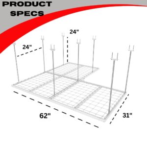 DURA-LIFT Elevate Adjustable Height Overhead Garage Door Ceiling Triple L Shaped Platform (31 in. W x 93 in D)